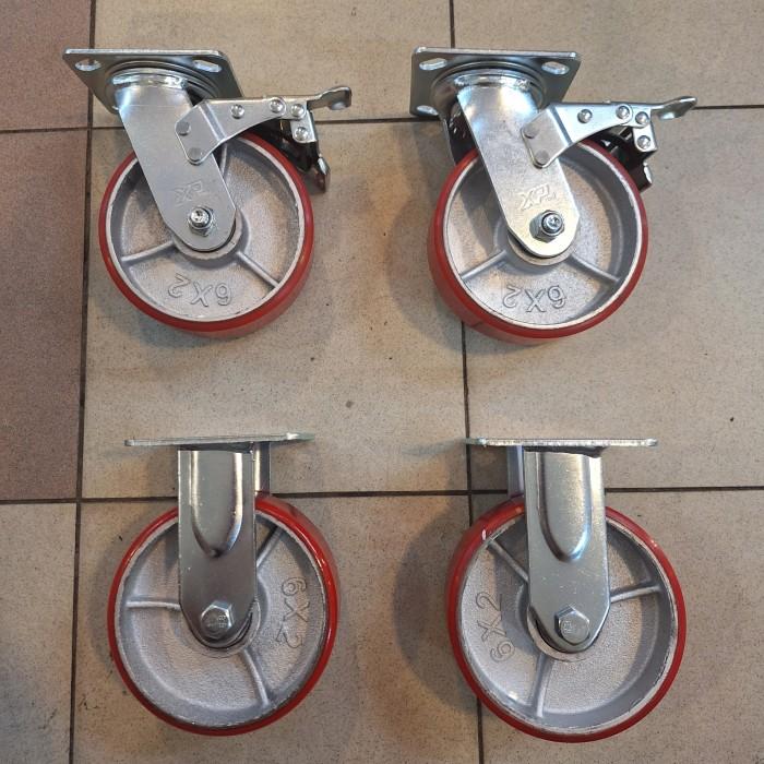 Jual Roda Troli Pu Heavy Duty 6 Inch 1Set ( 2 Rem 2 Mati ) - Jakarta ...