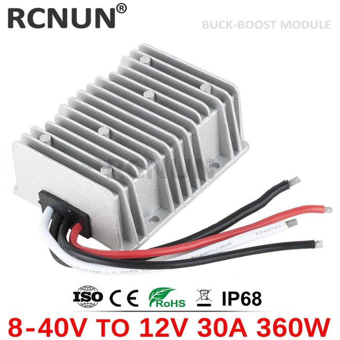 Jual RCNUN 8-40V 14.6V 13.8V TO 12V 25A 30A Automatic Boost-Buck DC DC Converter 12 Volt Car ...