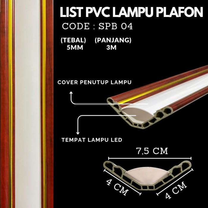 Jual Ada List Lampu Plafon PVC/ List Gold/ List Lampu LED - SPB04 (3M ...