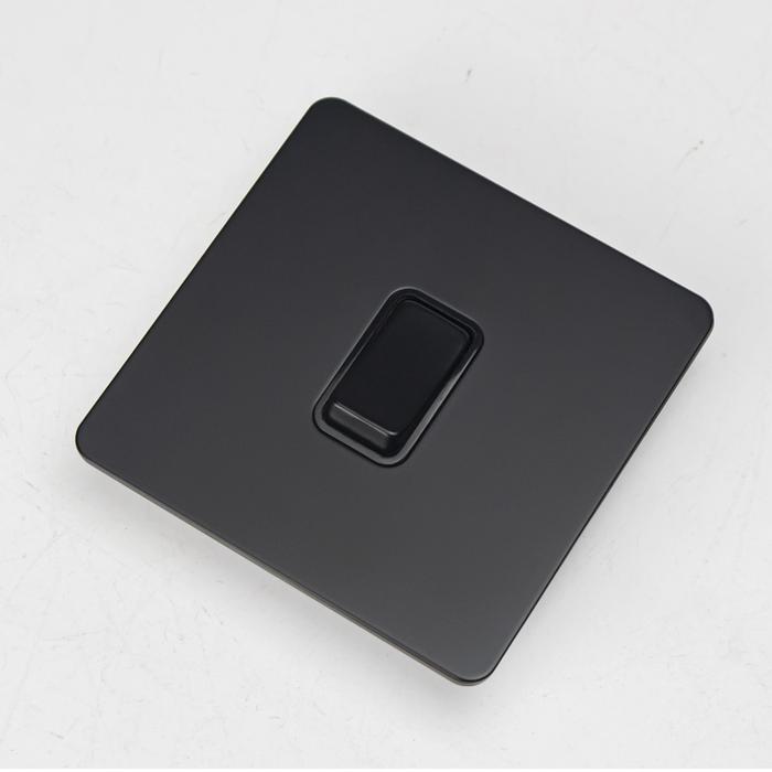 Jual IMPORT Avoir Wall Push Button Switch 2 Way Black Stainless Steel ...