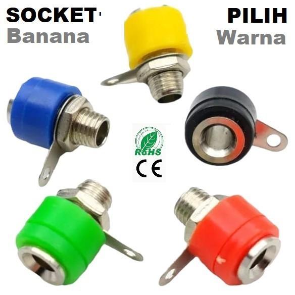 Jual JACK BANANA SOCKET FEMALE 4MM PLUG CONNECTOR SOKET BANANA FEMALE ...