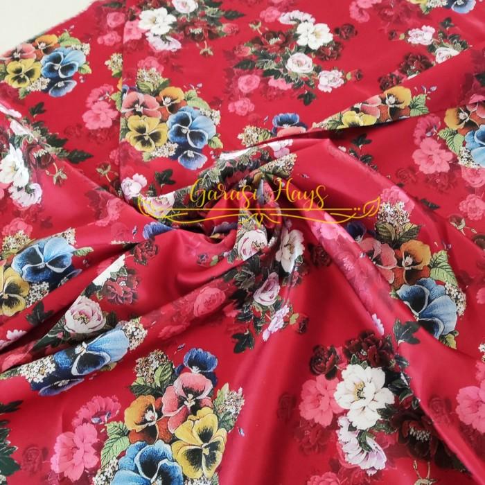 Jual PREMIUM Kain Floral Duchess Satin Duchess Motif Bunga Lebar 150 cm ...