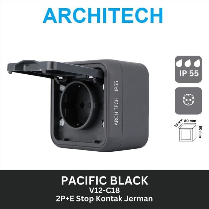 Promo ARCHITECH OB STOP KONTAK BLACK SERIES V12 C18 STOP KONTAK OUTBOW ...