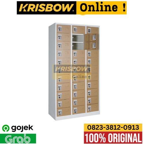 Jual Krisbow Locker Loker Lemari Simpan Besi 33 Pintu - Cokelat ...