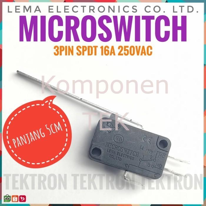 Jual Microswitch Medium 3pin DPDT 16A 250VAC KW7-3 Limit micro switch 5cm - Kota Bandung ...