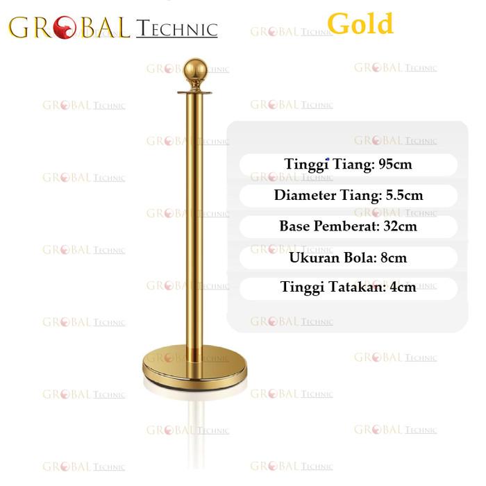 Jual Standing Barrier Queue Line Golden / Tiang Antrian Stainless ...