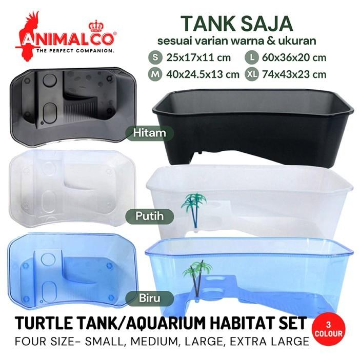 Jual Turtle Tank Akuarium Kura Air Darat Basking Vivarium Kandang Ember ...