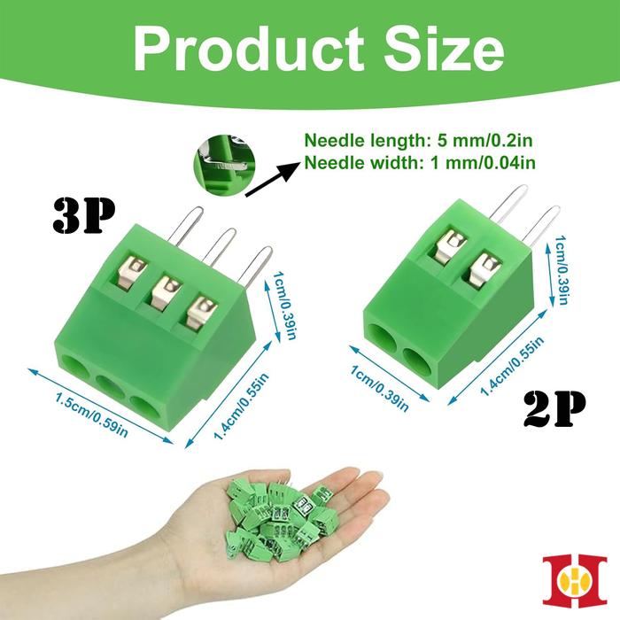 Jual KF128 2.54mm Pitch PCB Screw Wire Terminal Block Blok Kecil Mini Connector Kabel 2P 3P 4P ...