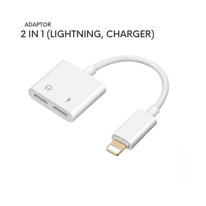 Jual Splitter Dual Lightning Adapter Audio & Charge J-008 (Tanpa ...