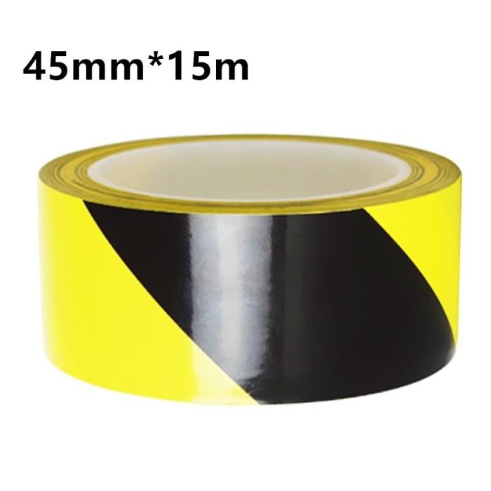 Jual 45mmx15m 45mmx33m Police Line Lakban Lantai Kuning Hitam Safety ...