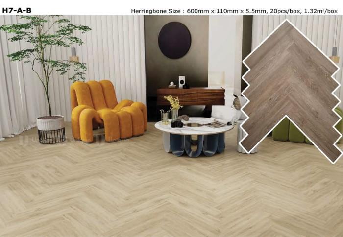 Jual Lantai VSPC Realwood Herringbone / SPC Flooring 5.5mm Motif kayu ...