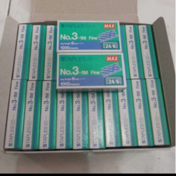 Jual isi staples max hd 50 staples no. 3-1m 24/6/original staples ...