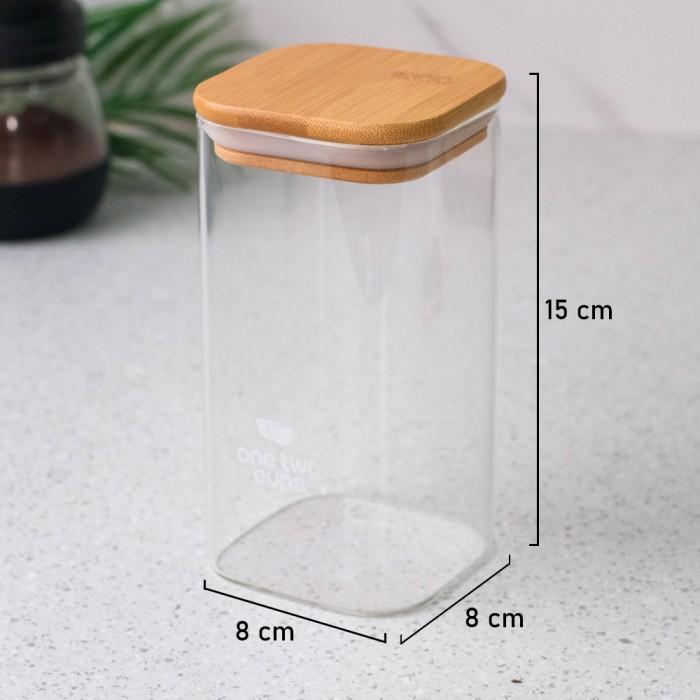 Jual Toples Jar Kaca Bening One Two Cups Stoples Kotak Makanan Beans ...