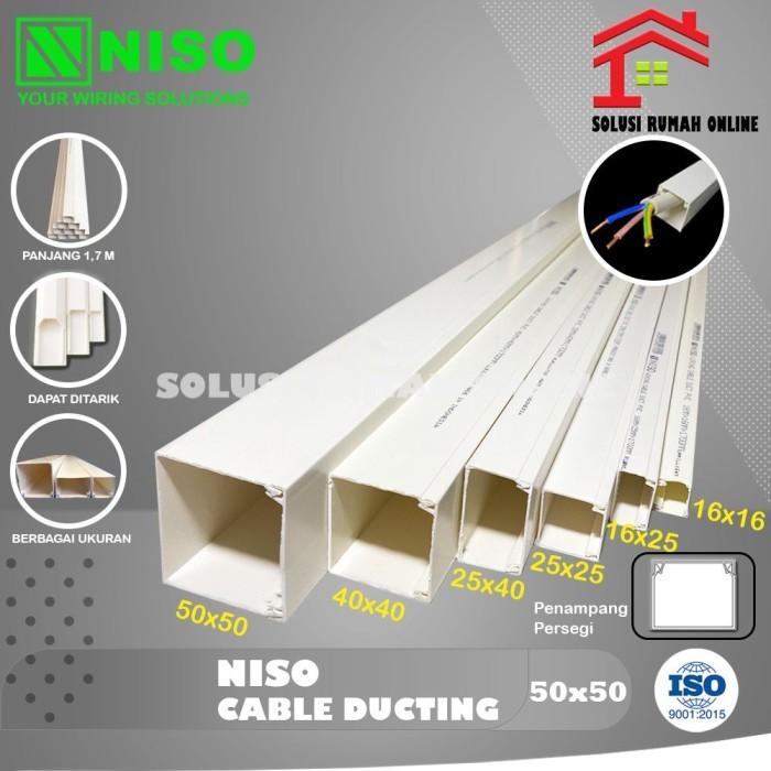 Jual NISO Kabel Duct NISO 10x10 - 50x50 Ducting Pelindung PVC Putih 1 ...