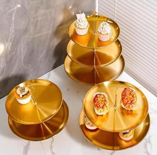 Jual terbaru !!! premiere home 3 tier cake stand holder gold premium ...