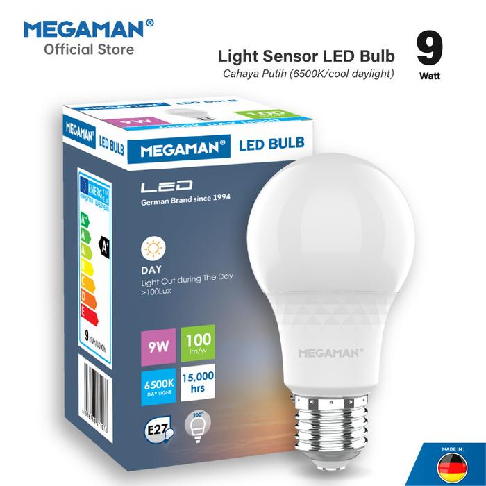 Promo Lampu Sensor Bohlam LED MEGAMAN LS 9-18W 170-240V 3000K/6500K - 9W, Putih - Jakarta Utara ...
