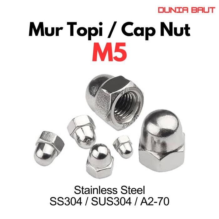 Jual Mur Topi M5 / Cap Nut M5 Stainless SS304 - Kota Tangerang - Toko ...
