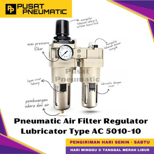 Jual AC 5010 10 Pneumatic Air Pressure Combination FRL Series Filter ...