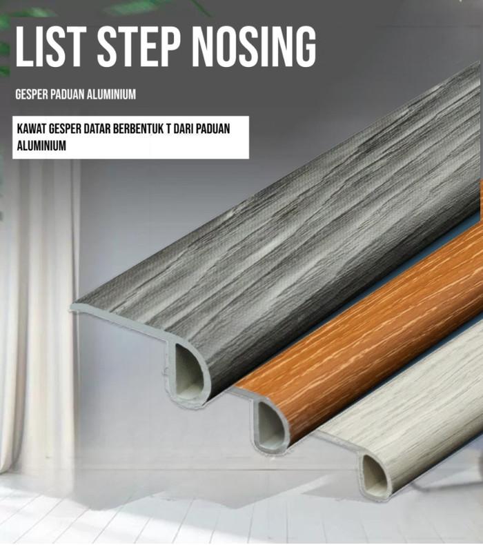 Jual (LAIV) LIST STEP NORSING PVC AKSESORIS TANGGA VINYL SPC LIS NOSING ...