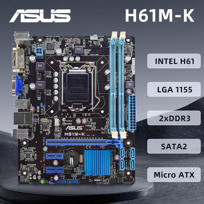 Jual ASUS Motherboard H61M-K CPU Supports LGA 1155 Socket i3-3220 3240 i5-3450 3470 i7-3770 ...