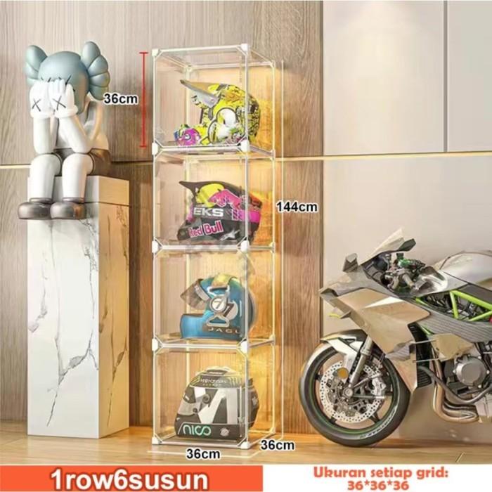 Jual Rak susun rak helm Lemari Penyimpanan Helm Sepeda motor Plastik ...