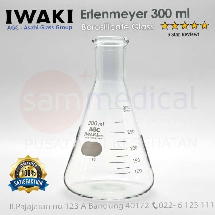 Jual Iwaki Pyrex ERLENMEYER FLASK Gelas Kimia 300 ml - Kab. Bogor ...