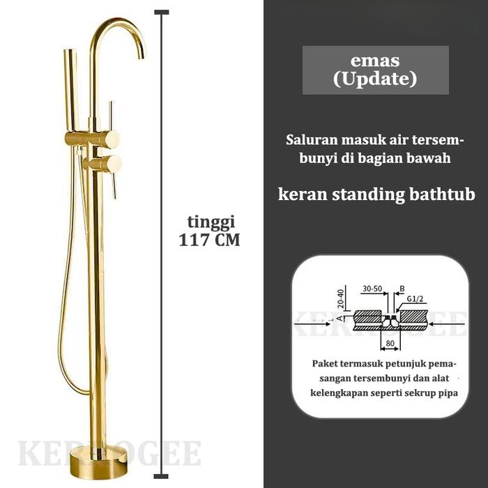 Jual kran air panas dingin standing bathtub head shower kamar mandi ...