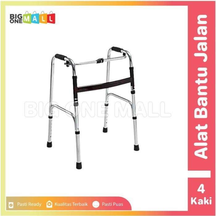 Promo Tongkat Walker 4 Kaki, Alat Bantu Jalan Lansia Manula, Tongkat ...