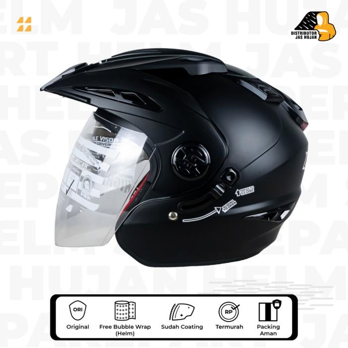 Jual Helm RN Double Visor Hitam Doff mirip Ink t1 - Kota Depok ...