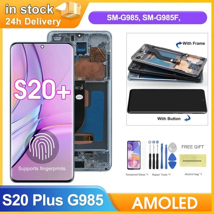 Jual 6.7" S20 Plus Screen Replacment for Samsung Galaxy S20+ G985 G985F ...