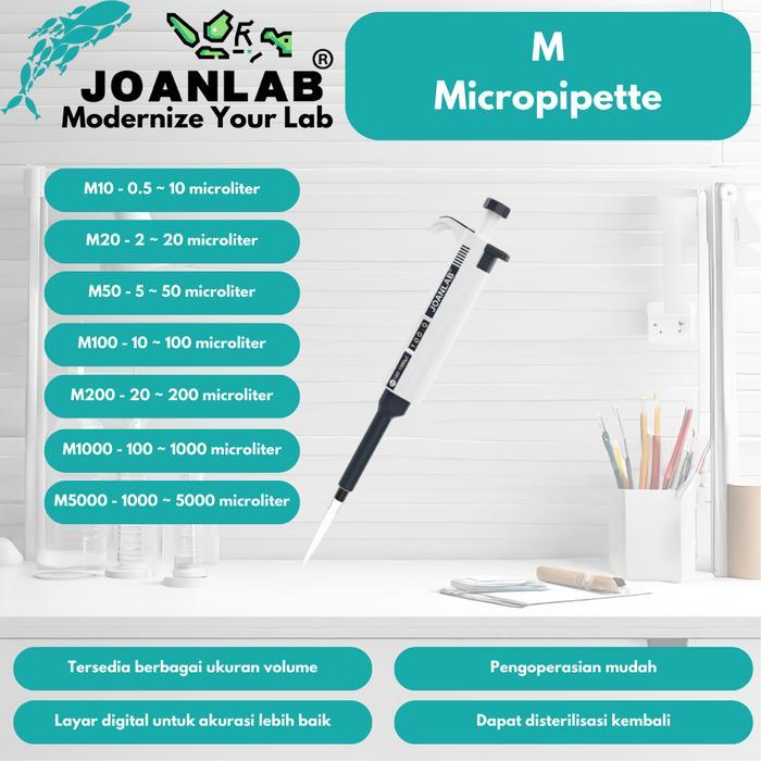Jual JOANLAB Micropipette Pipet Mikro Lab M10/M20/M50/M100/M200/M1000 ...