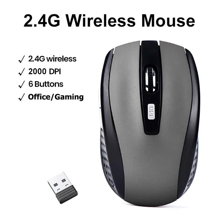 Jual Wireless Mouse 2.4G Portable Optical Ergonomic Mice For Laptop ...