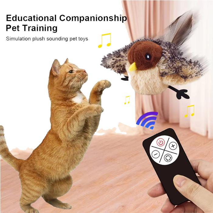 Catnip Toy Remote Control Flying Bird Cat Toy Remote Control Parrot Cat ...