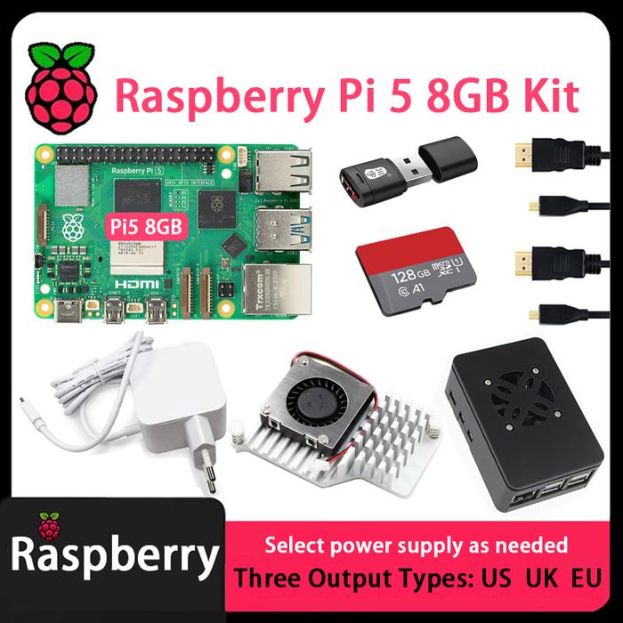 Jual Raspberry Pi 5 8GB Kit 128GB Edition with Active Cooler,27W5.1V5A ...