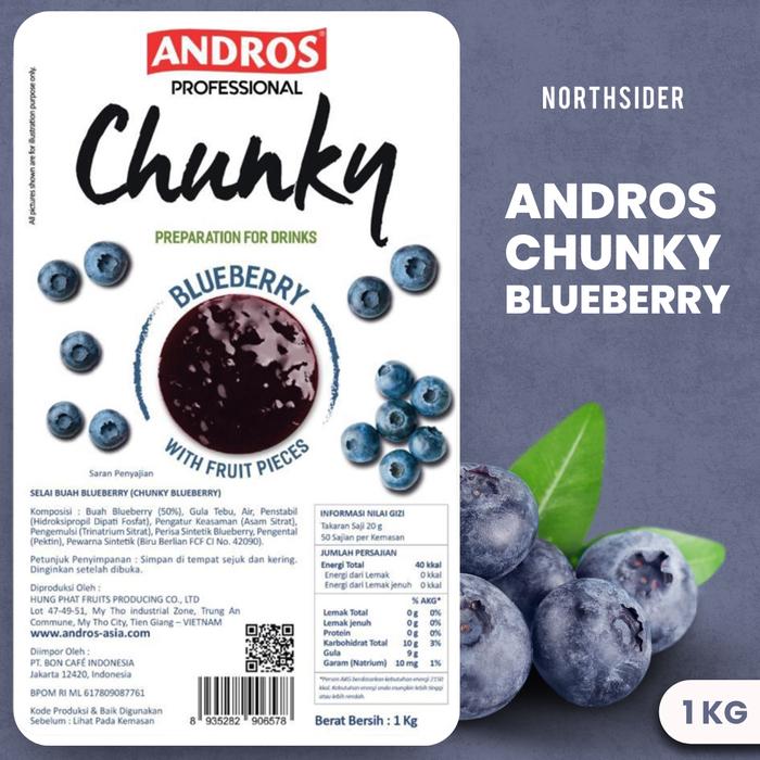 Jual Andros Chunky fruit Jam Puree 1Kg - Potongan buah utk Minuman ...