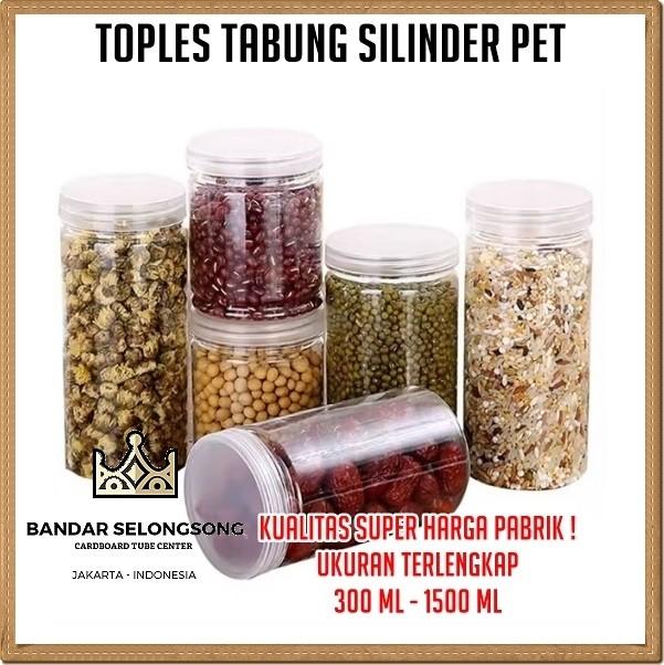 Jual Toples Kue Silinder Tebal 800ml / Toples Tabung Tutup Plastik Bening Natural - Gold, 400 ml ...