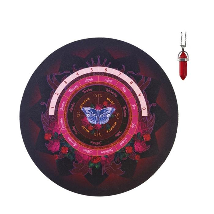 Jual Rubber Pendulum Mat with Crystal Dowsing Pendulum Necklace for ...