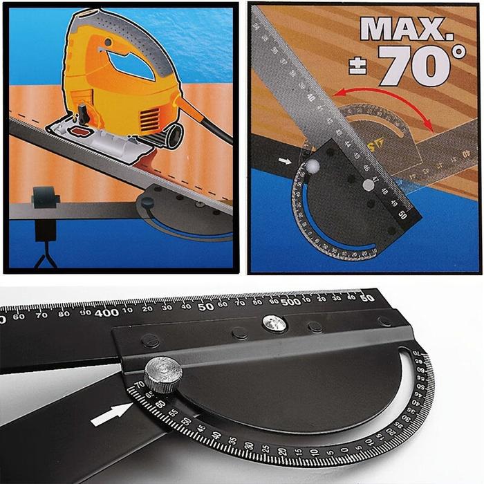 Jual Rinrei- Angle Finder Circular Saw Guide Ruler with Rail & Angle ...