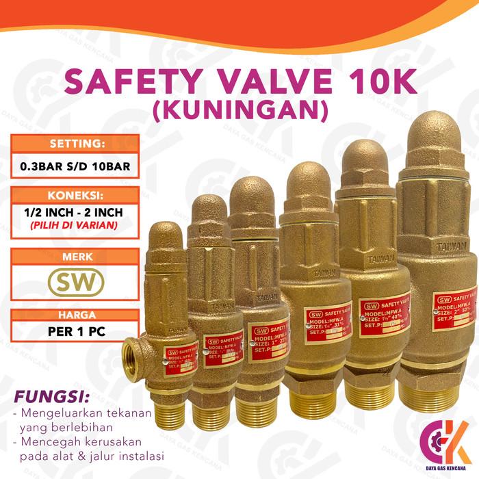 Jual SW Safety Valve Kuningan 10 Bar - Pressure Safety Relief Valve - 1 ...