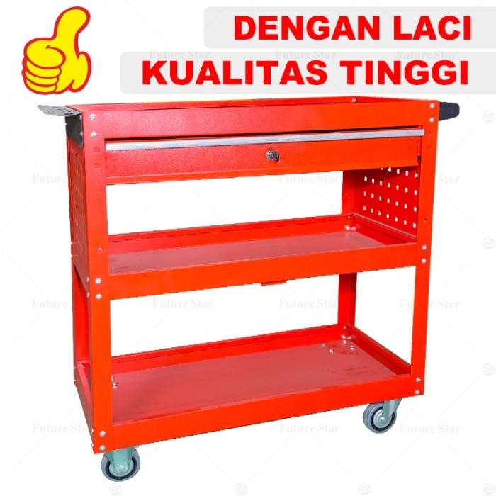 Promo Troli Bengkel Rak 3 Susun Perkakas Multi-fungsi Trolly Trolley ...