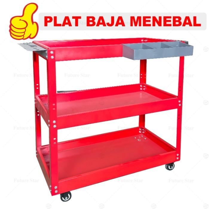Jual Troli Bengkel Rak 3 Susun Perkakas Multi-fungsi Trolly Trolley ...