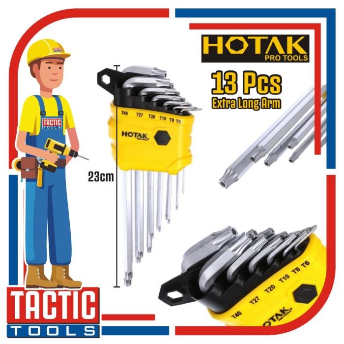 Jual Terlaris Kunci L Bintang Panjang Set 13 Pcs Hotak / Torx Key Set ...