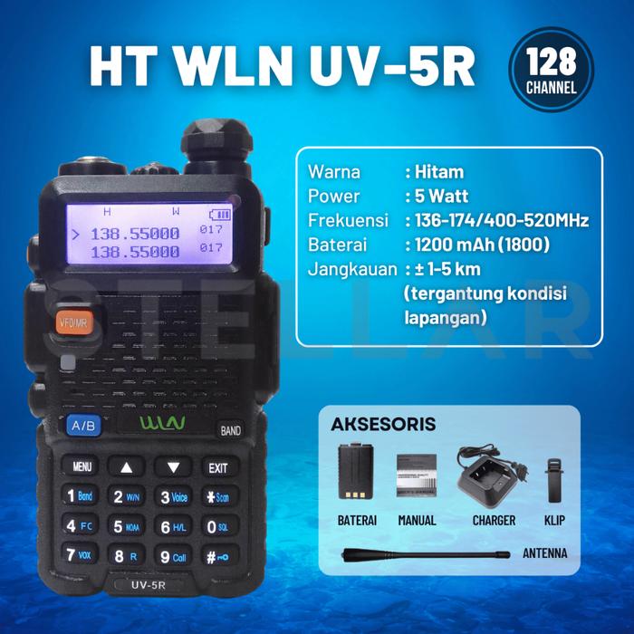 Jual WLN Walkie Talkie UV 5R Dual Band 1 Bulan Garansi VHF UHF 5W 128CH ...