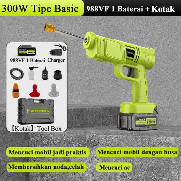 Jual ZPER Alat Cuci Motor Semprot Cordless Tekanan Tinggi Mesin Cuci ...