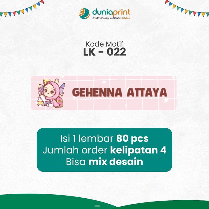 Jual Stiker Label Nama | Stiker Nama Waterproof | Stiker Label Waterproof | Label Nama Custom ...