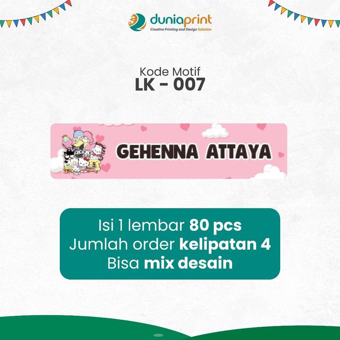 Jual Stiker Label Nama | Stiker Nama Waterproof | Stiker Label ...
