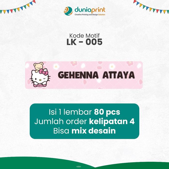 Jual Stiker Label Nama | Stiker Nama Waterproof | Stiker Label ...