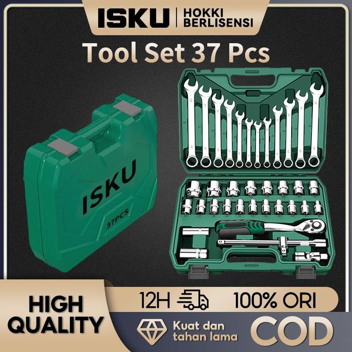 Jual 【Bisa Cod】Isku Tool Kit Set Alat Kunci Sok Set 37Pcs/ Full Lengkap ...
