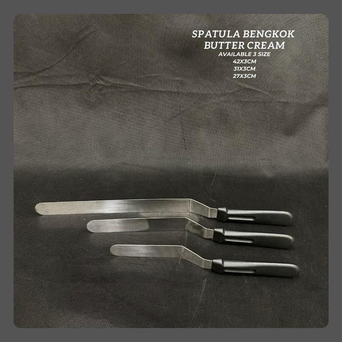 Jual Spatula bengkok butter cream kue 3 ukuran silver stainless spatula ...