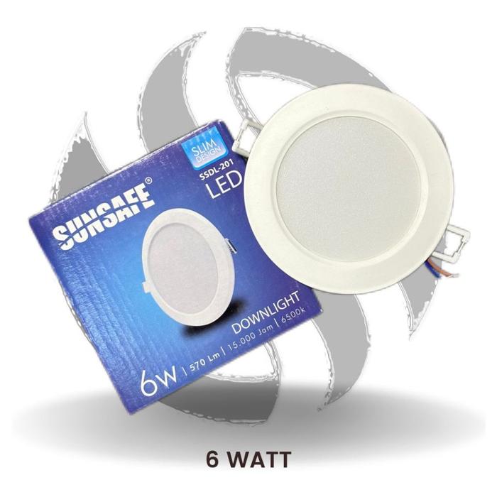 Jual Lampu Downlight LED SUNSAFE SSDL-201 6 12 Watt Slim Design 6500K ...